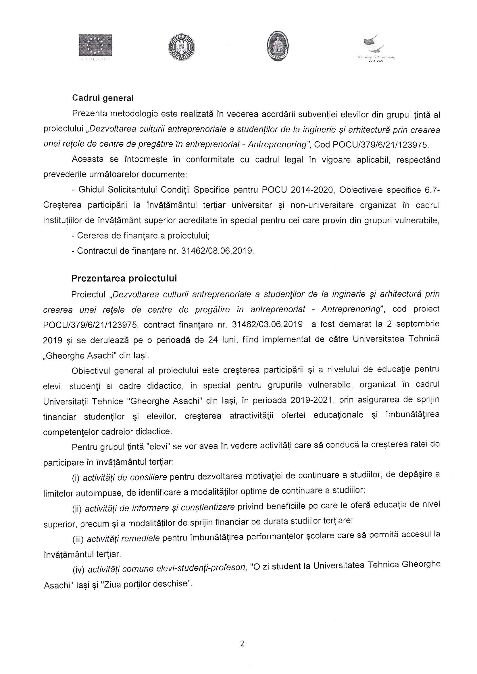 Metodologie de acordare subventii elevi – AntreprenorING